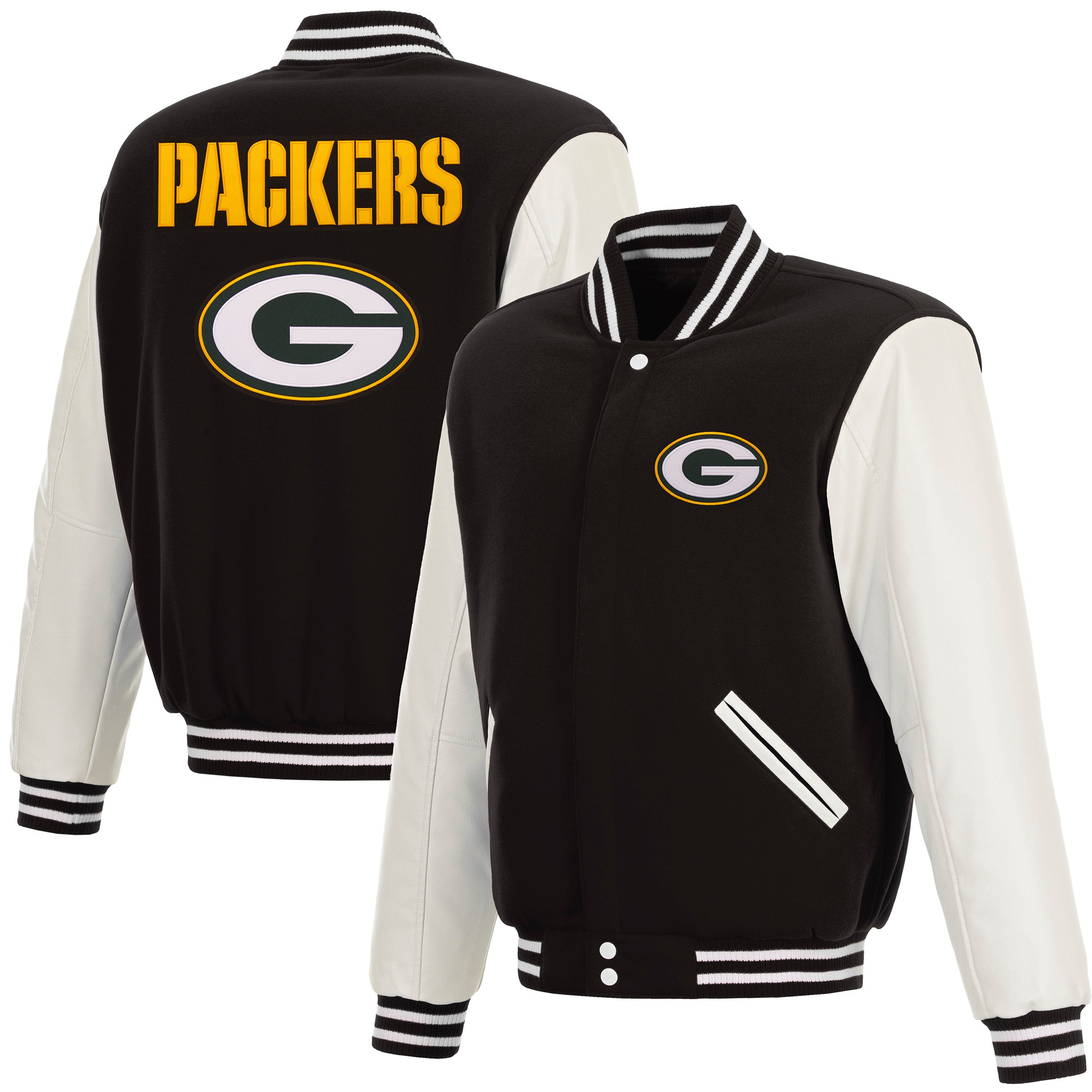 Green Bay Packers Reversible Varsity Jacket – JH Design Group